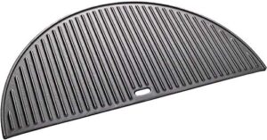 18" half moon cast iron reversible griddle for kamado joe kj-23rhc classic ii, kj23nrhci classic iii, kj23rh classic i, stand-alone classic, large big green egg, kamado grill replacement part