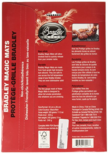 Bradley Smokers BTNSMAT4 4009920 Non-Stick Silicone Mat , Black