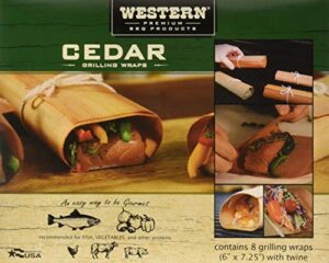 western 81231 premium bbq products grilling wraps, cedar