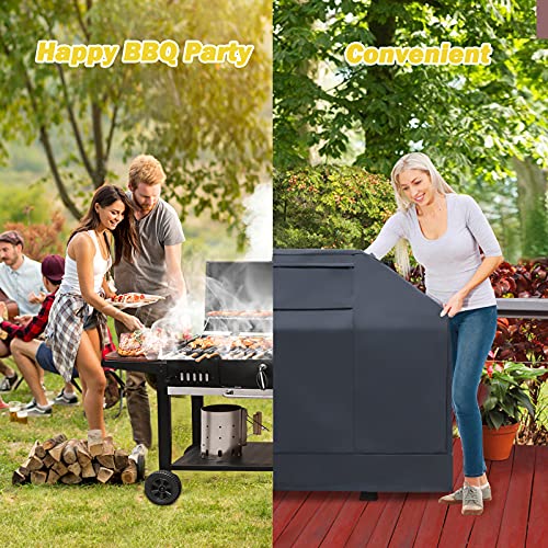 ABCCANOPY Grill Cover BBQ 70-inch Gas Grill Cover 600D Oxford Waterproof UV and Special Fade Resistant Durable and Convenient Heavy-Duty Rip-Proof Barbecue Gray