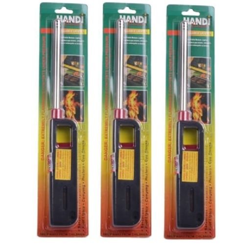 3pk BBQ Grill Lighter Refillable Butane Gas Candle Fireplace Kitchen Stove Long