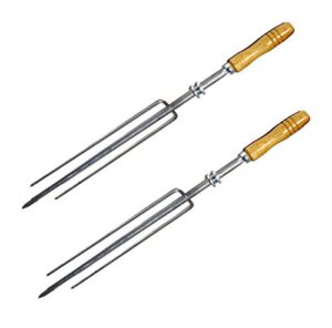 triple skewer - set of 2 brazilian skewers for bbq 28" - professional grade