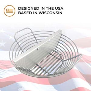 Kick Ash Basket Charcoal Barbecue Ash Basket, Large BBQ Divider for Large Big Green Egg, Classic Joe, Primo Oval X-Large, and Vision Kick Ash Grill Baskets - Designed in Wisconsin