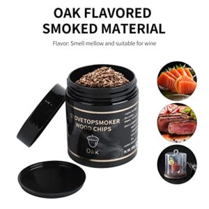 BORUIT Smoking Gun with 90g Oak Wood Chip and Accessories,Indoor Mini Smoker Gun Infuser for Sous Vide Meat Salmon Cocktails Drink Cheese BBQ Grill,Perfect for Foodie Gifts（Black)