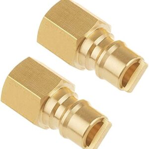 ANPTGHT Propane Brass Quick Connect Fitting Adapter Female Plug x 3/8' NPT Natural and Propane Gas Hose Plug for RV BBQ