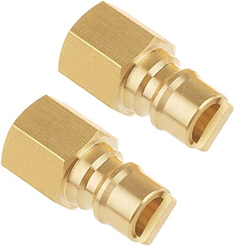 ANPTGHT Propane Brass Quick Connect Fitting Adapter Female Plug x 3/8' NPT Natural and Propane Gas Hose Plug for RV BBQ