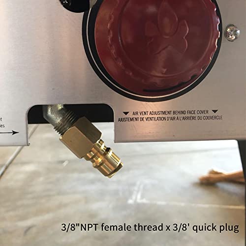 ANPTGHT Propane Brass Quick Connect Fitting Adapter Female Plug x 3/8' NPT Natural and Propane Gas Hose Plug for RV BBQ