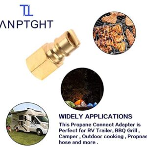 ANPTGHT Propane Brass Quick Connect Fitting Adapter Female Plug x 3/8' NPT Natural and Propane Gas Hose Plug for RV BBQ