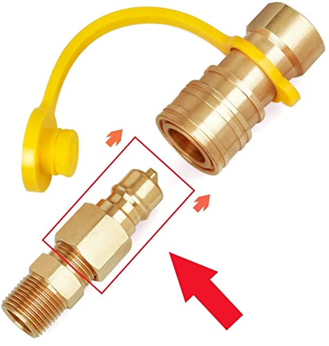 ANPTGHT Propane Brass Quick Connect Fitting Adapter Female Plug x 3/8' NPT Natural and Propane Gas Hose Plug for RV BBQ