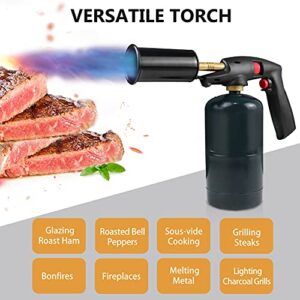 Upgraded Propane Grill Torch, MAPP Cooking Torch,  MAP-Pro BBQ Tool with Flame Adjustment Switch, Ideal for Steak Grill Torch, Charcoal Starter and Bonfire Igniter,(Butane/Propane Tank Not Included) 