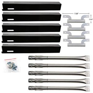 hisencn parts kit replacement fits for brinkmann 5 burner 810-8501-s, 810-8502-s gas grill models, grill burners, heat plates, crossover tubes