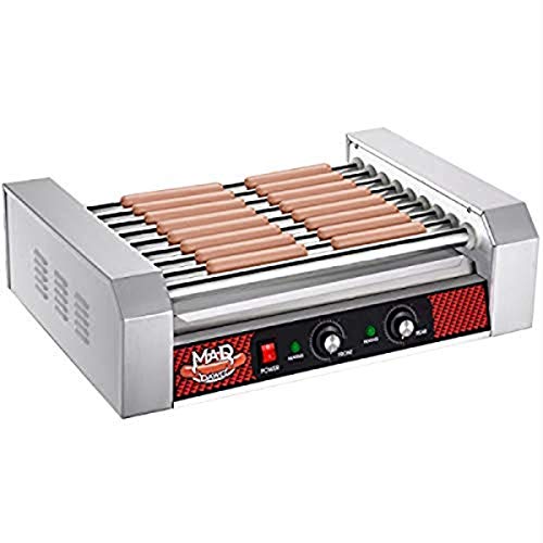 GRETA NORTHERN POPCORN COMPANY Hot Dog Grill with 9 Stainless Steel Rollers, ZPG-6002E, Gray