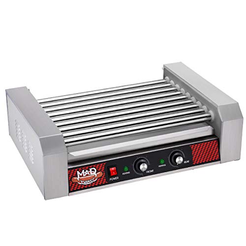 GRETA NORTHERN POPCORN COMPANY Hot Dog Grill with 9 Stainless Steel Rollers, ZPG-6002E, Gray