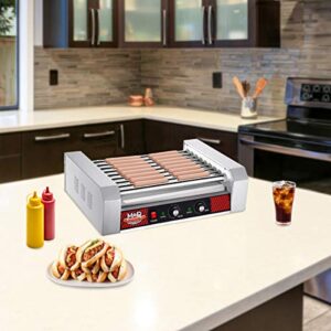 GRETA NORTHERN POPCORN COMPANY Hot Dog Grill with 9 Stainless Steel Rollers, ZPG-6002E, Gray