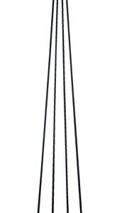 Harold Import Co. 43113 HIC Reusable Nonstick Barbecue and Grilling Shish Kabob Skewers with Ring-Handle Top, 15-Inches Long, Set of 4, 15 Inch, Black