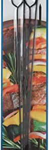 Harold Import Co. 43113 HIC Reusable Nonstick Barbecue and Grilling Shish Kabob Skewers with Ring-Handle Top, 15-Inches Long, Set of 4, 15 Inch, Black