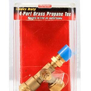 Camco 59113 Propane Brass Tee with 4 Port