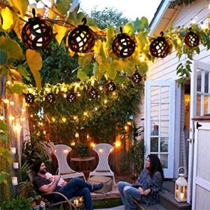 LHLLHL Solar String Lights LED Outdoor Waterproof Flickering Flame Hanging Solar Lantern Lamp with 8 Ball for Patio Garden Yard