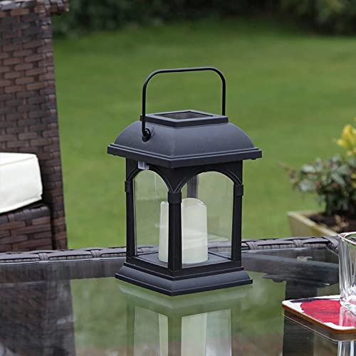 LXXSH Outdoor Garden Solar Hanging LED String Lights Flickering Candle Lantern Lamp for Patio Garden Decorative