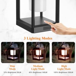 Solar-Powered LED Lantern, Dimmable Hanging Camping Lantern Light, IP44 Waterproof Table Lamp for Garden Table Patio Party