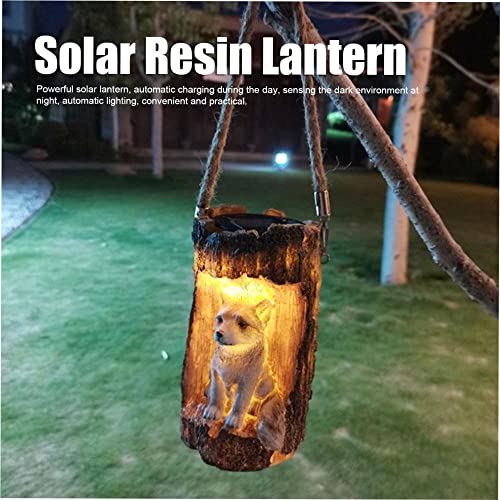 Enhance Your Garden Decor with Resin Animal-Themed Solar Hanging Lantern - Waterproof Outdoor Courtyard Lighting for Balcony and Patio