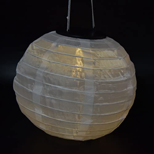 Led Solar Cloth Lantern, Waterproof Led Solar Cloth Chinese Lamp Outdoor Wedding Party Garden Hook Lamp(Warm Light)