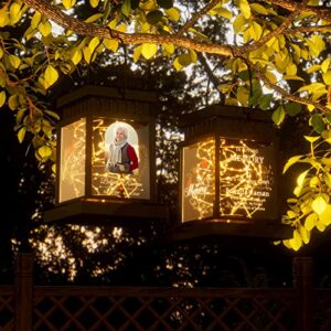 Personalized Memorial Lantern Small Solar Lantern Funeral Memorial Gifts Hanging Solar Lights Outdoor Waterproof Cardinal Bereavement Gifts Sympathy Gift for Loss of Loved One