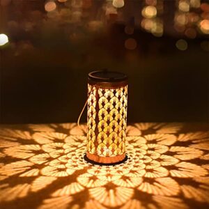 ladigasu solar lanterns outdoor hanging lantern lights,hollowed-out metal decor lantern, waterproof led decorative garden light-delicate garden,patio,porches decoration