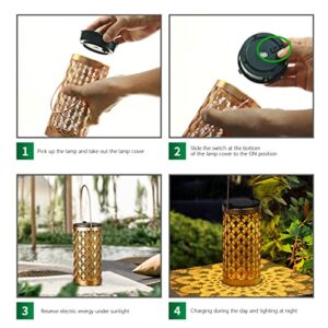 LADIGASU Solar Lanterns Outdoor Hanging Lantern Lights,Hollowed-Out Metal Decor Lantern, Waterproof LED Decorative Garden Light-Delicate Garden,Patio,Porches Decoration