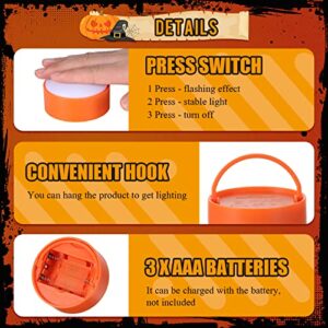 Halloween Pumpkin Lights with Remote and Timer 2 Pieces Flameless Jack O Lantern Pumpkin LED Candles Smart Candle Lights Battery Operated for Halloween Thanksgiving Day Outdoor Pumpkin Decor(Orange)