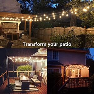 SUNTHIN 2 Pack 48FT Outdoor String Lights,Hanging Incandescent String Lights Commercial Grade Waterproof Patio Light Outside with Dimmable Connectable Edison Glass Bulbs for Bistro,Party,Holiday Decor