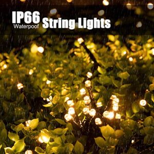 Brightown Solar String Lights Outdoor, Extra-Long 72Ft 200LED Solar String Lights, 8 Modes Green Wire Twinkle Lights Waterproof for Xmas Tree Garden Yard Wedding Party Decor, Warm White