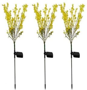 solar led artificial flower, eonant outdoor waterproof courtyard garden decorative lamp, solar lawn floor lamp (2pcs) (canola flowers)