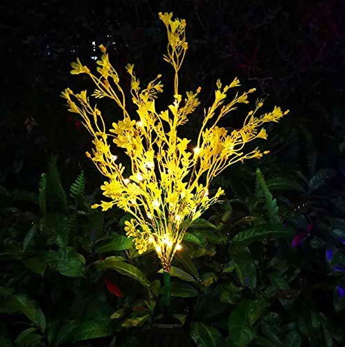 Solar LED Artificial Flower, EONANT Outdoor Waterproof Courtyard Garden Decorative lamp, Solar Lawn Floor lamp (2pcs) (Canola Flowers)