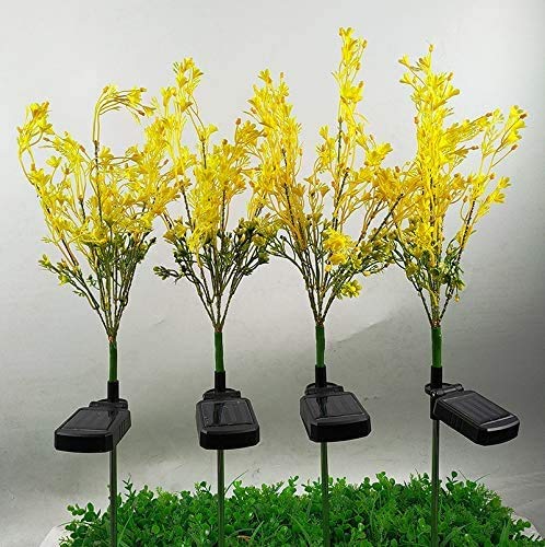 Solar LED Artificial Flower, EONANT Outdoor Waterproof Courtyard Garden Decorative lamp, Solar Lawn Floor lamp (2pcs) (Canola Flowers)