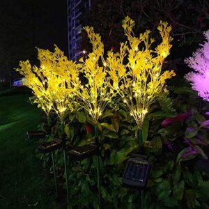 Solar LED Artificial Flower, EONANT Outdoor Waterproof Courtyard Garden Decorative lamp, Solar Lawn Floor lamp (2pcs) (Canola Flowers)