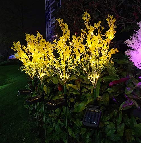 Solar LED Artificial Flower, EONANT Outdoor Waterproof Courtyard Garden Decorative lamp, Solar Lawn Floor lamp (2pcs) (Canola Flowers)