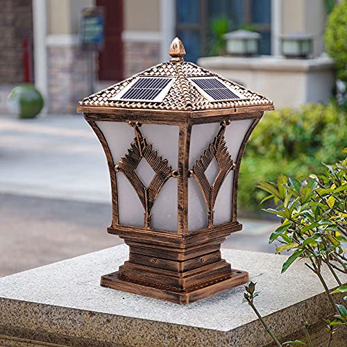 YXBHLCY Outdoor Chinese Floor Lamp Solar LED Pillar Light Deck Fence Table Light Solar Outdoor Garden Lighting for Courtyard Outdoor Lighting