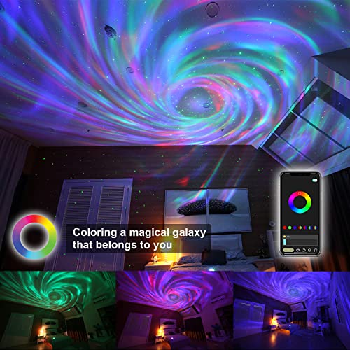 Galaxy Projector Star Lights Projector, NEWITEE Star Ceiling Night Light Projector with Bluetooth Speaker and Remote Control Barred Spiral Galaxy Projector for Bedroom Home Room