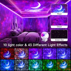 ONEFIRE Galaxy Projector for Bedroom, 43 Lighting Modes Star Projector Galaxy Light, Remote Timer Moon Lampn Ceiling Projector Lights for Bedroom,Voice Control Ocean Projector Room Lights for Bedroom