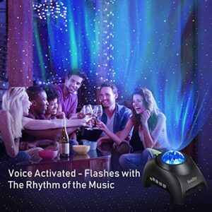 Leoity Star Projector for Bedroom, Aurora Projector with Remote Control; 3-in-1 Nothern Light Projector with Bluetooth Speaker, Built-in White Noise and Timer for Both Kids and Adults - Black