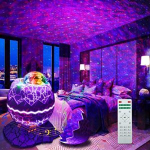 rossetta star projector, galaxy projector lights for bedroom, starlight projector with bluetooth speaker and white noise, led night light for kids adults game room, home party, ceiling, room decor