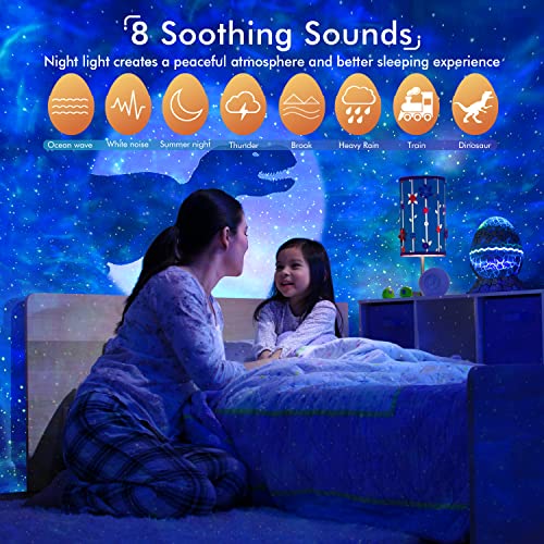 Rossetta Star Projector, Galaxy Projector Lights for Bedroom, Starlight Projector with Bluetooth Speaker and White Noise, LED Night Light for Kids Adults Game Room, Home Party, Ceiling, Room Decor