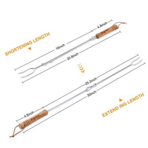 Begatter Marshmallow Roasting Sticks, Extendable Long Smores Sticks & Hot Dog Forks for Fire Pit Campfire, Telescoping Heavy Duty Campfire Forks, 4PCS with Carry Case