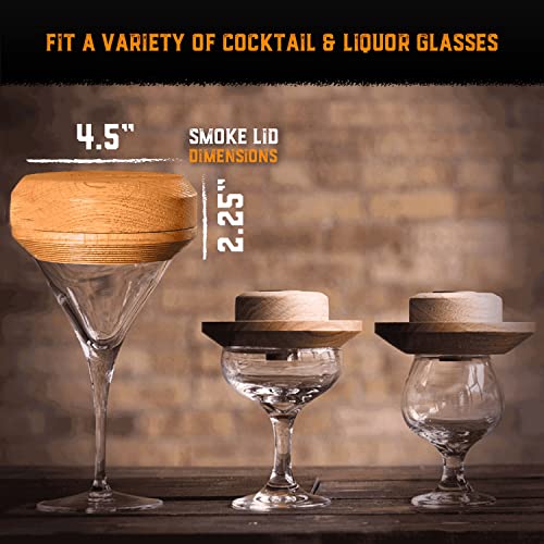 Cocktail Smoker Kit with Torch, Wood Chips for Whiskey, Bourbon & More - Drink Smoker Made of 100% Oak - Old Fashioned Smoker Kit - Whiskey Gifts for Men, Husband, Boyfriend, Dad, Son