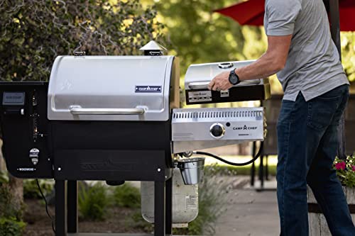 Camp Chef Sidekick Sear Grill Accessory, BBQ Deluxe Grill Box included, 14" cooking system compatible, Stainless/Black