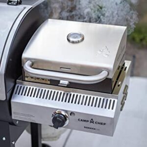 Camp Chef Sidekick Sear Grill Accessory, BBQ Deluxe Grill Box included, 14" cooking system compatible, Stainless/Black