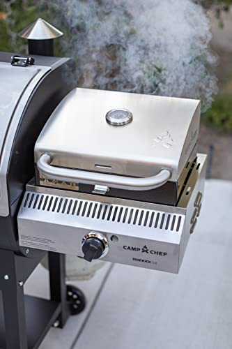 Camp Chef Sidekick Sear Grill Accessory, BBQ Deluxe Grill Box included, 14" cooking system compatible, Stainless/Black