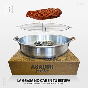 Asador fugitivo mexicano para estufa con disco giratorio - Fugitive mexican stove with grill spinning disc metal.