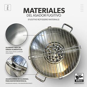 Asador fugitivo mexicano para estufa con disco giratorio - Fugitive mexican stove with grill spinning disc metal.